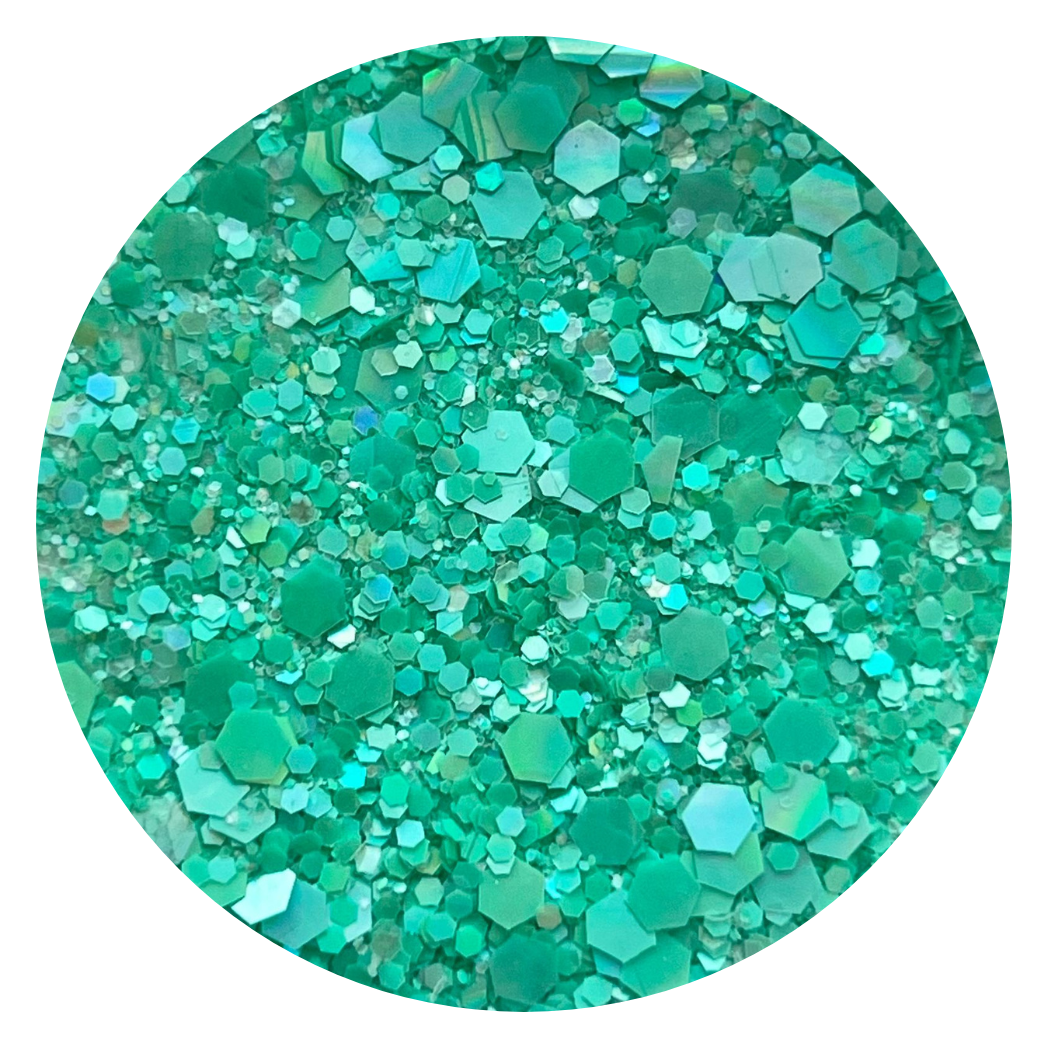 Peppermint | Glitter Green Acrylic Powder | Bexy Glow