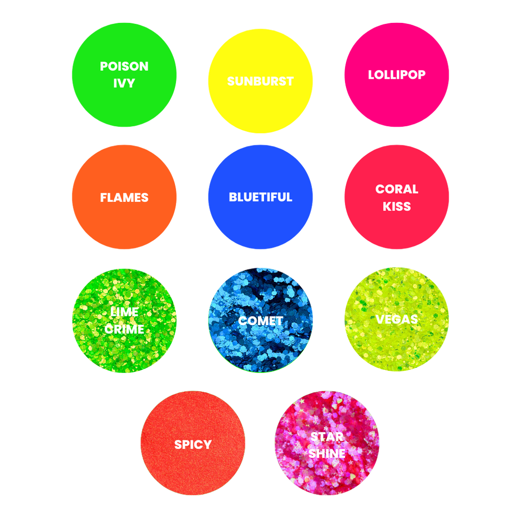 After Glow Collection Neon Acrylic Powders Bexy Glow