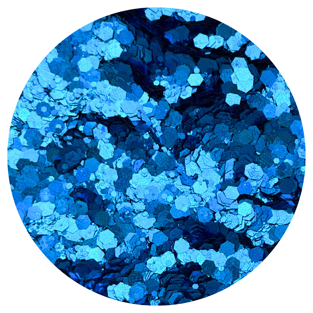 Comet | Blue Sparkle Glitter Acrylic Powder | Bexy Glow