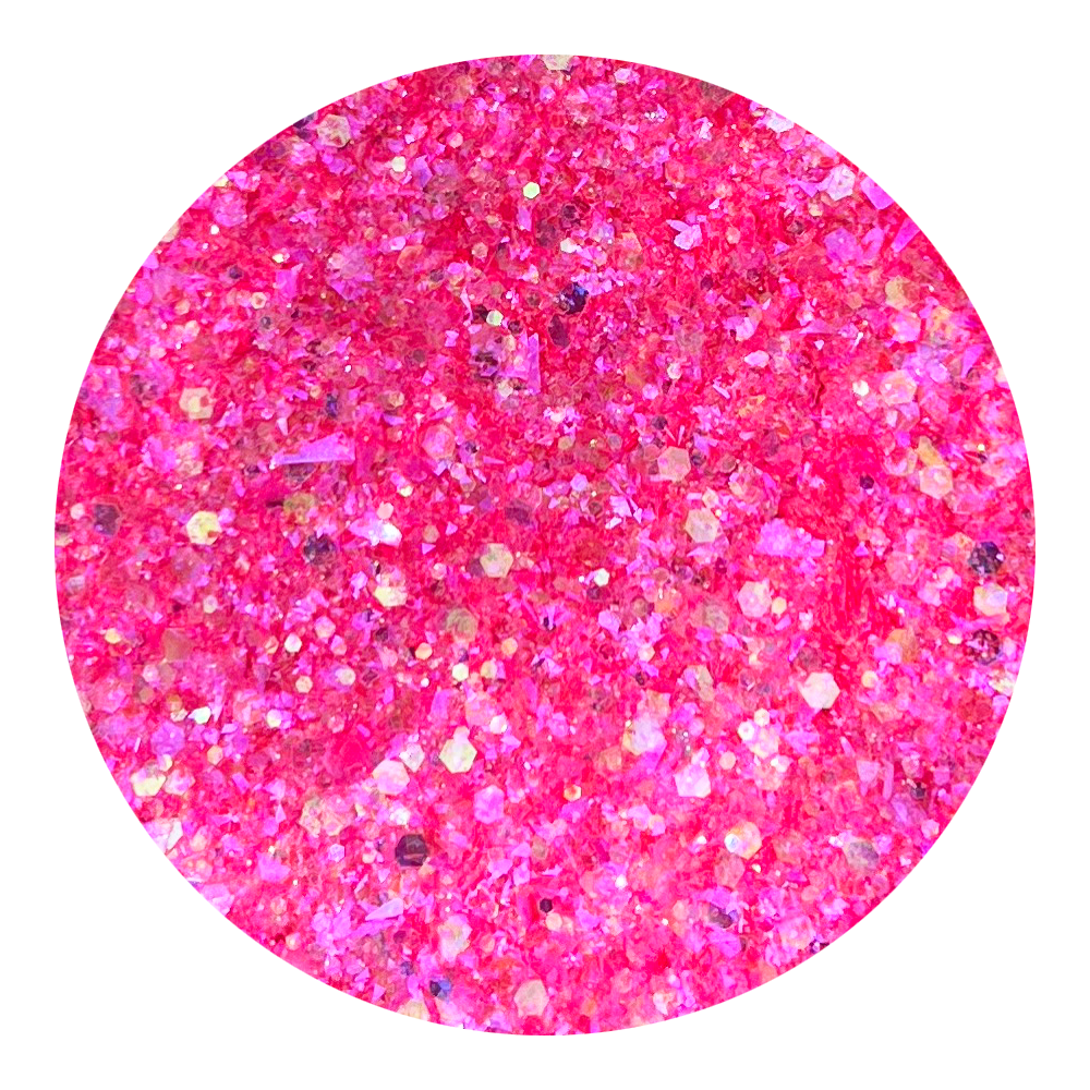 Grl Pwr | Fiery Pink Glitter Acrylic Powder | Bexy Glow