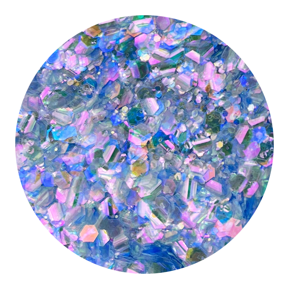 Voodoo | Iridescent Blue Glitter Acrylic Nail Powder | Bexy Glow